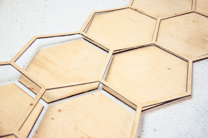 Honeycomb Wood Wall Decorhoneycomb Wood Wall Arthoneycomb | Etsy