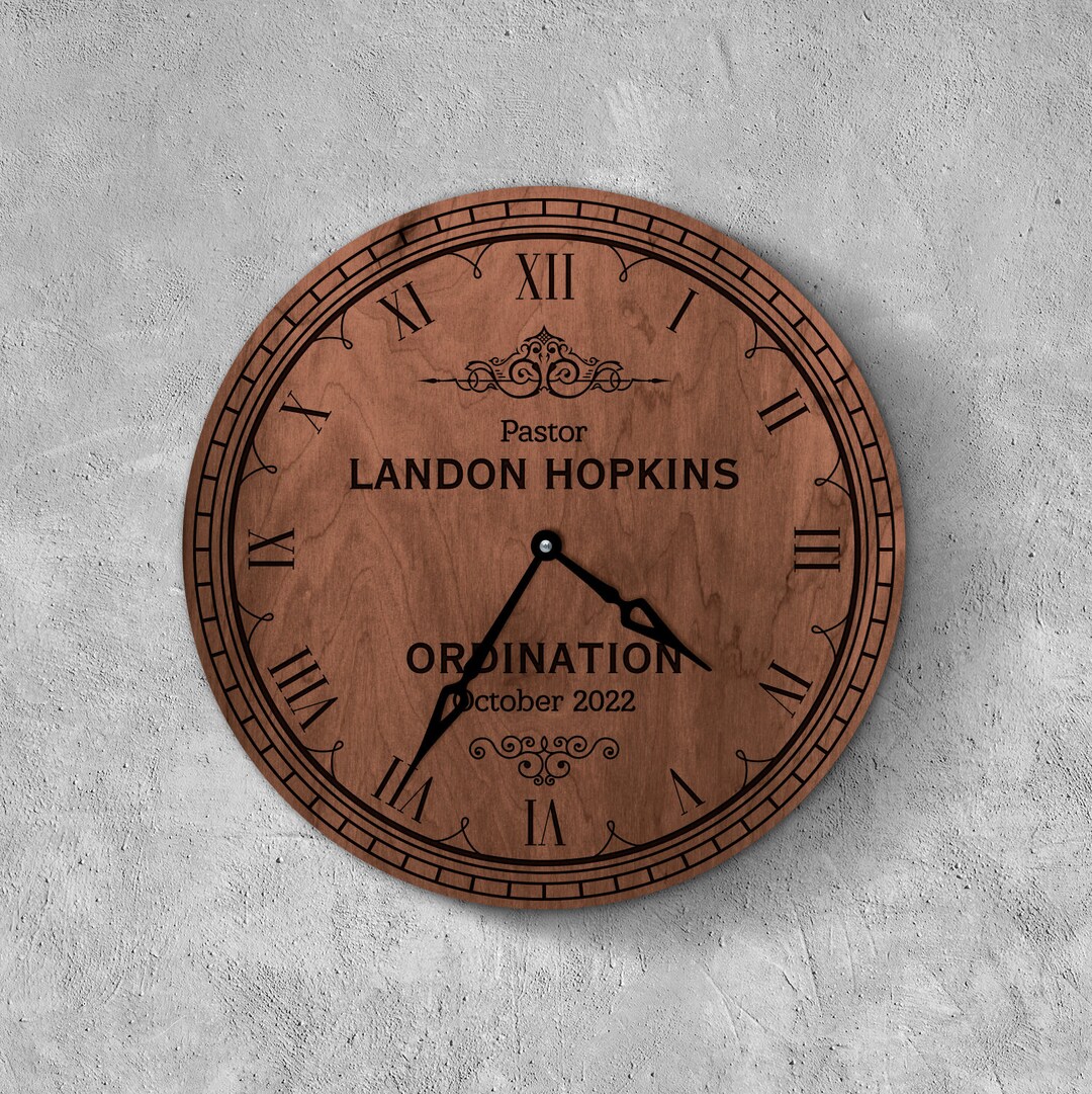 Pastor Wall Clock, Pastor Appreciation Gift, Pastor Thank You Gift ...