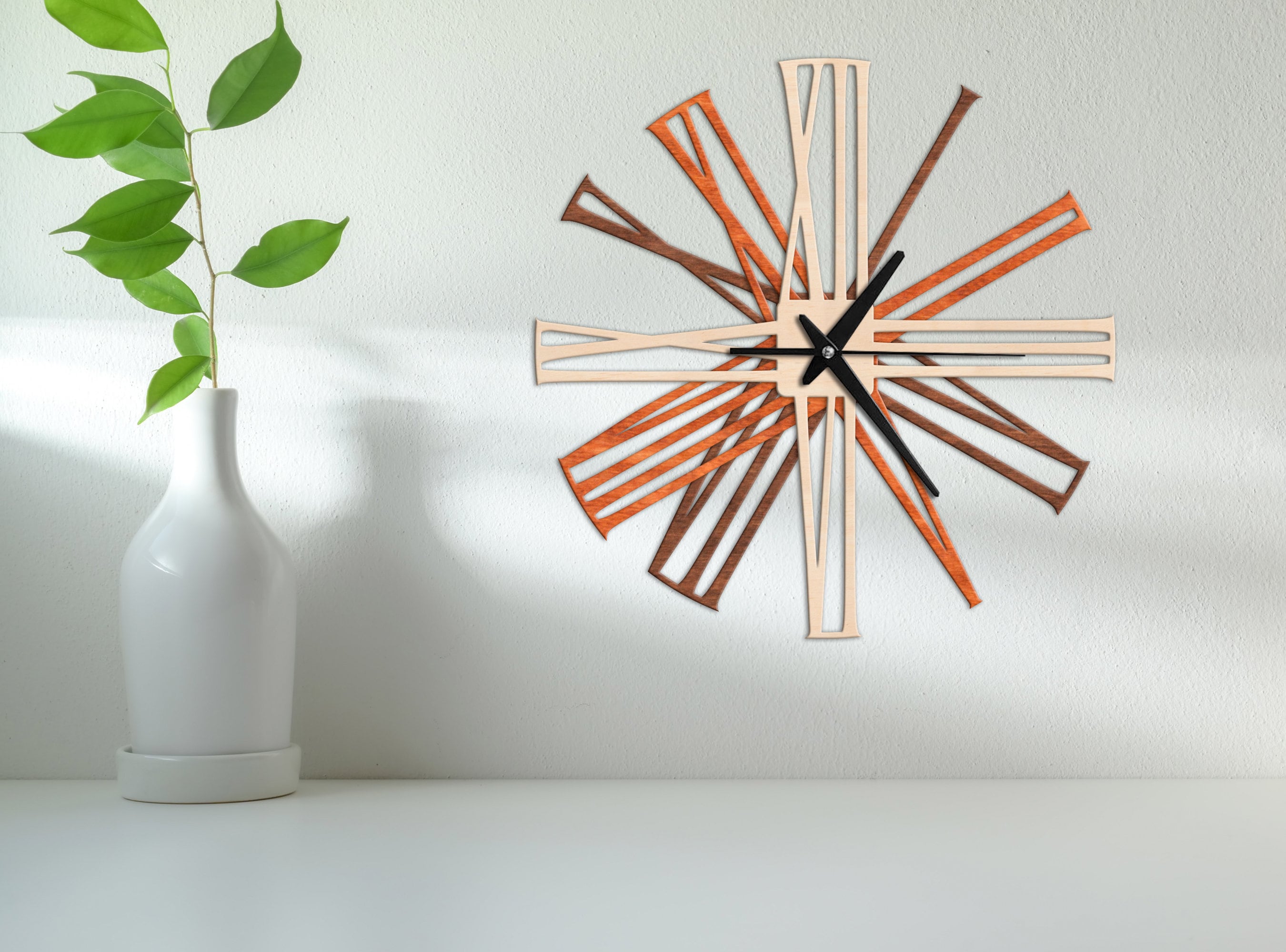 Wall Clock Roman Numeralswood Wall Clockwooden Wall - Etsy
