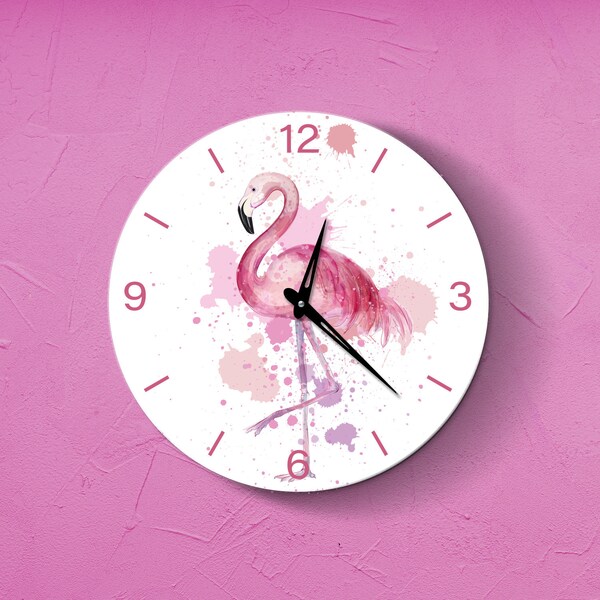 Pink Flamingo Clock - Etsy