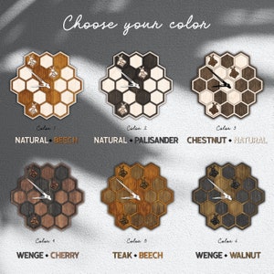 Unique Wall Clock,modern Clock Wood,honeycomb Wall Decor,hexagon Wall ...