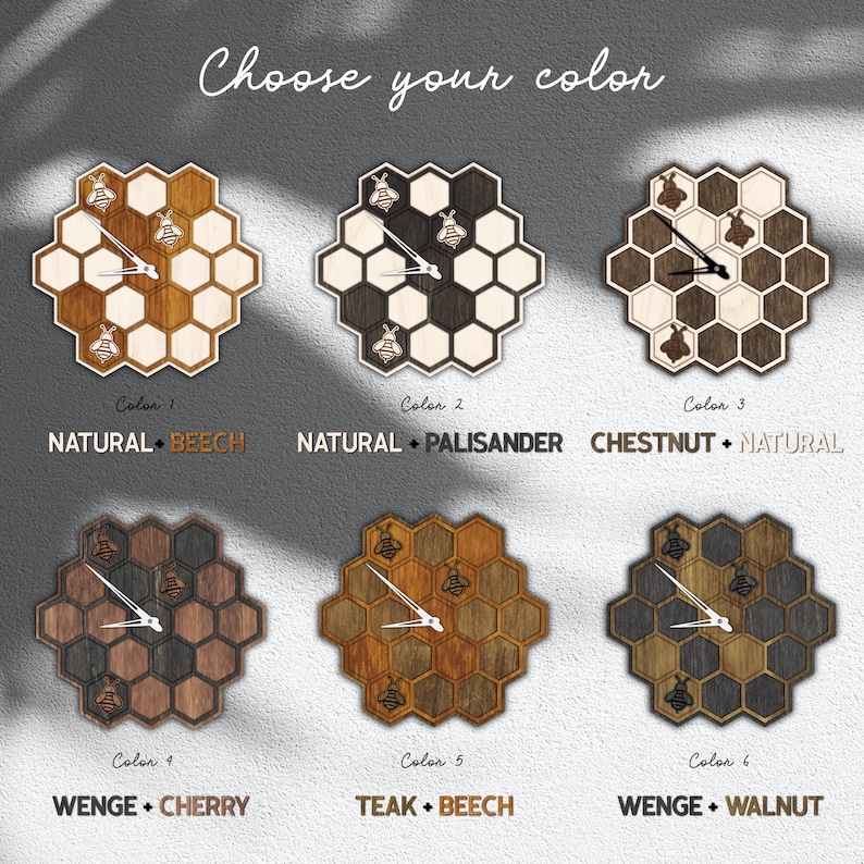 Unique Wall Clock,modern Clock Wood,honeycomb Wall Decor,hexagon Wall ...