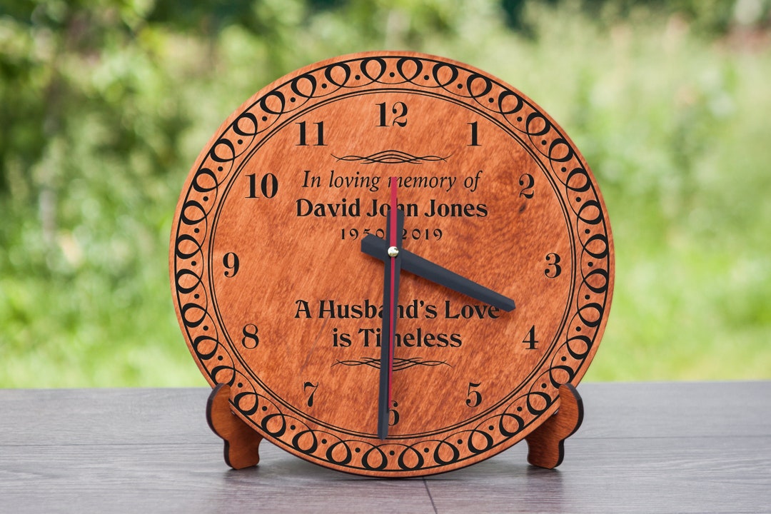 In Loving Memory Clock, Memorial Clock for Loss of Husband, Sympathy ...