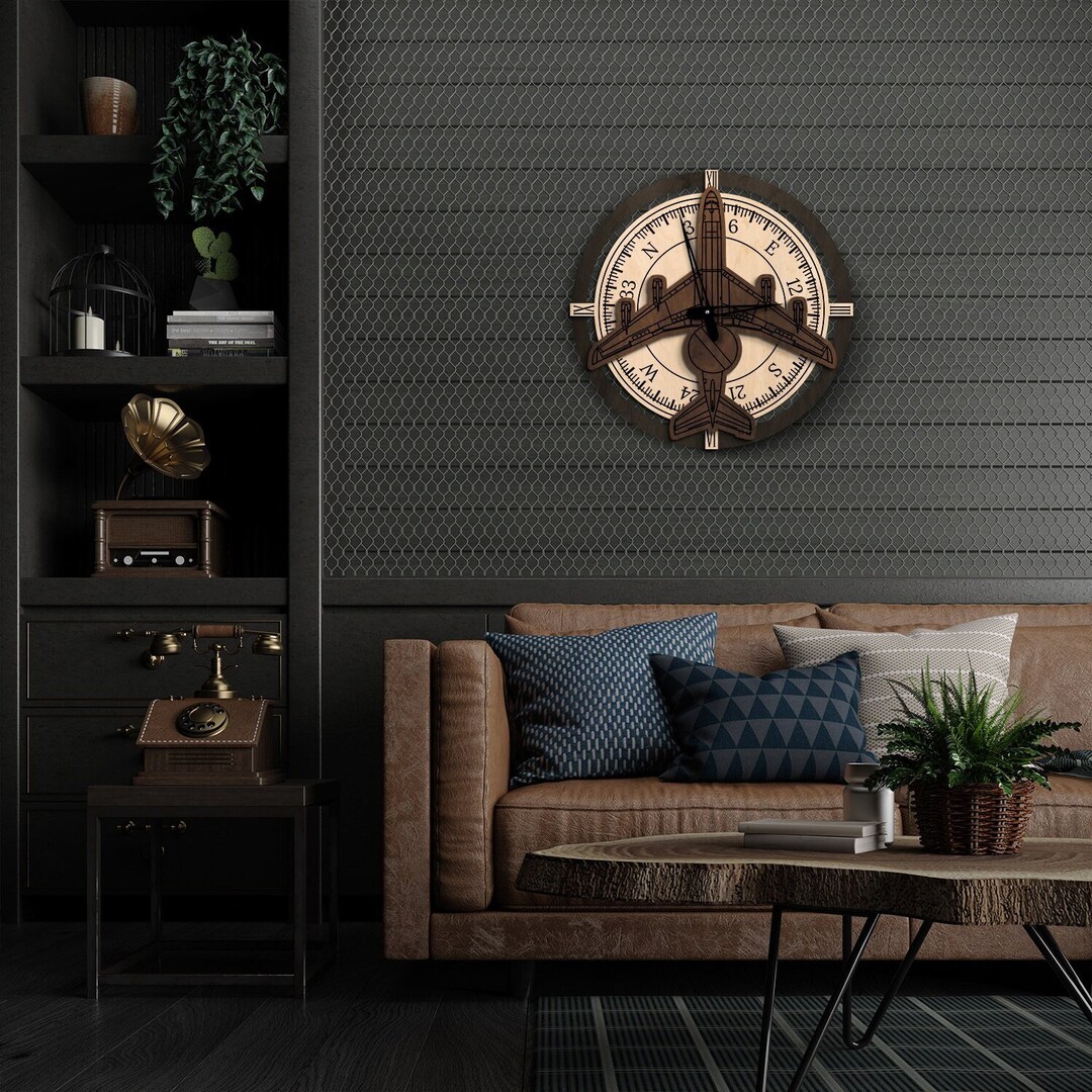 AWACS E-3 Sentry Wooden Wall Clock, United States Air Force, Aircraft ...