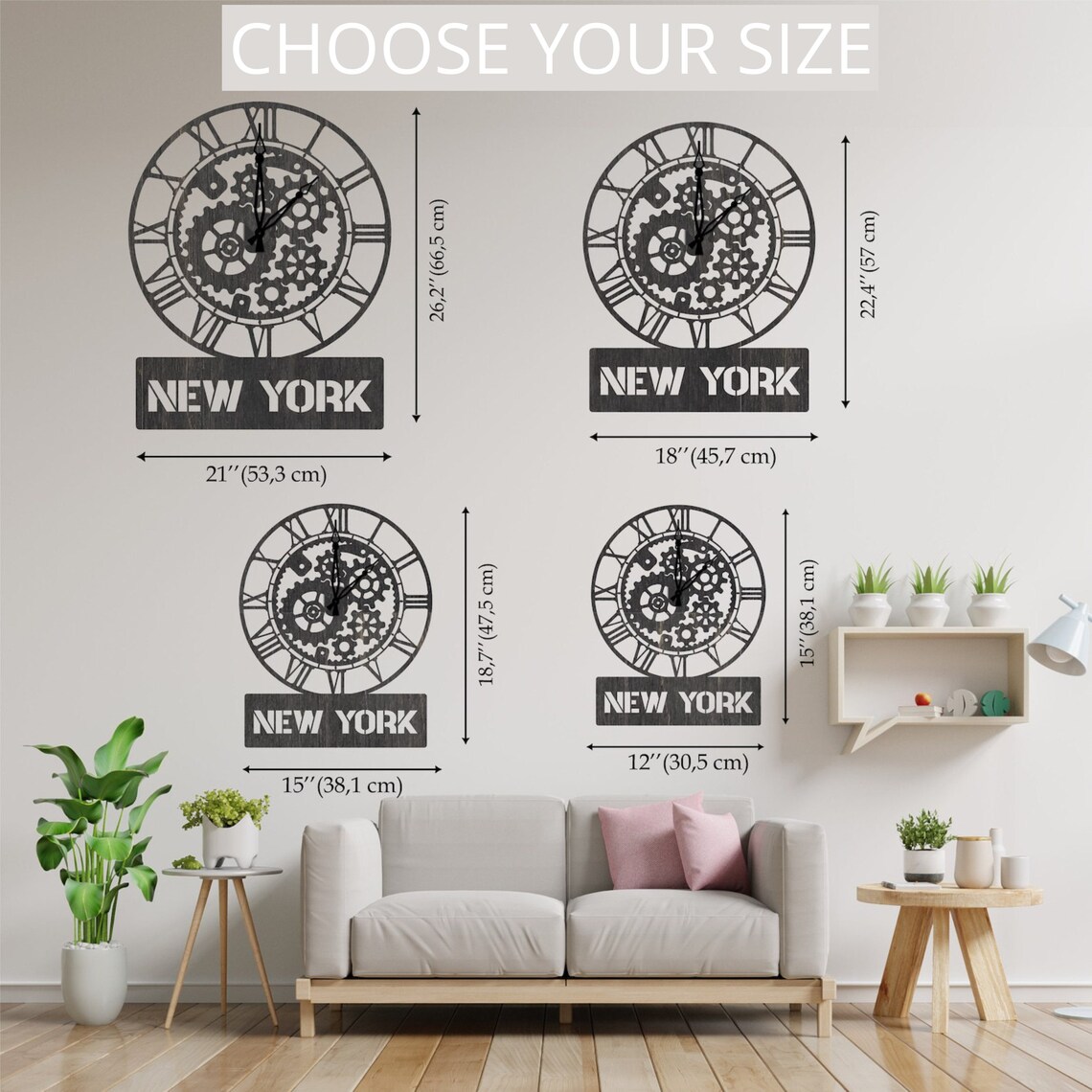 Custom City Clocks, World City Clocks, City Wall Clock, Gears Wall ...