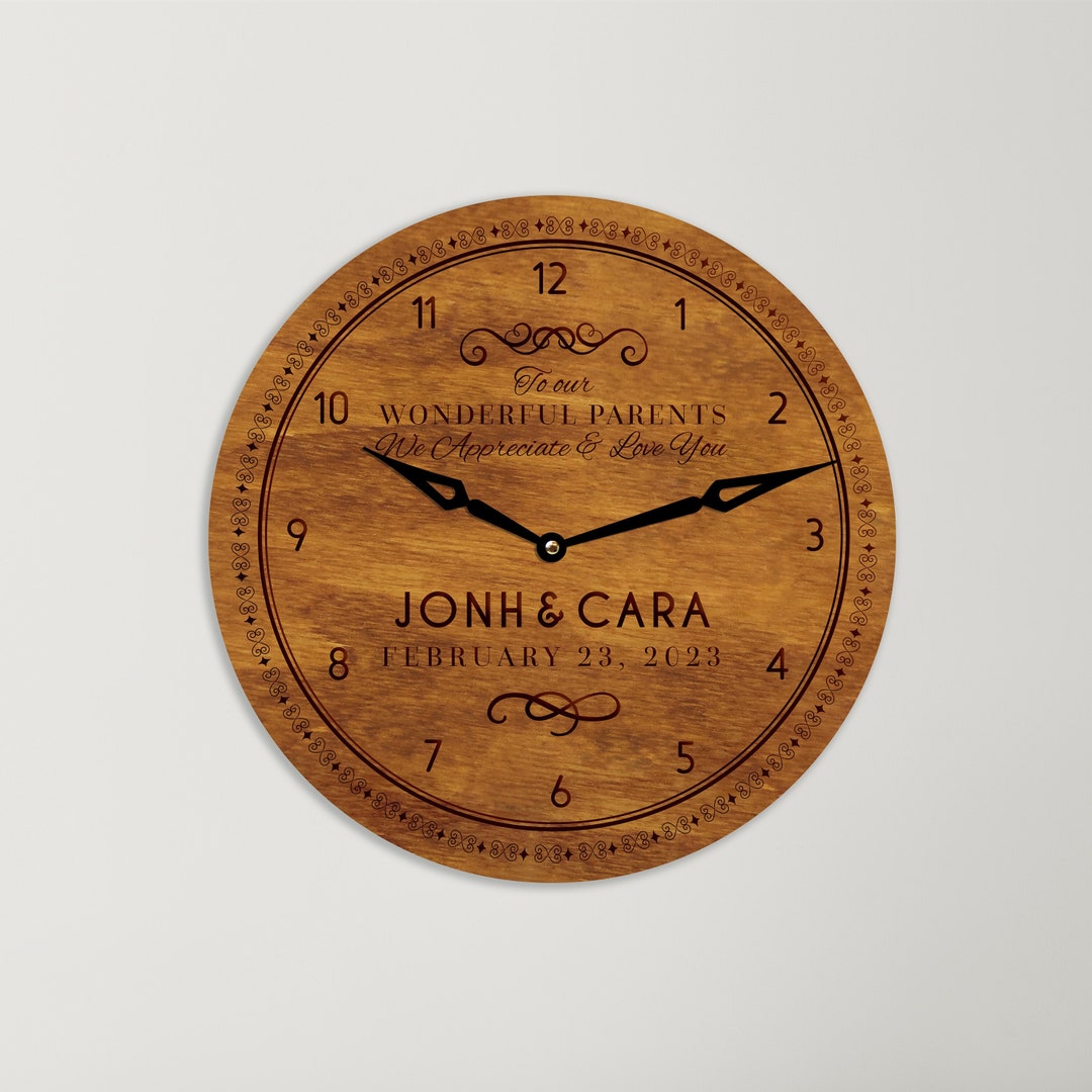 Personalized Wedding Clock for Parents, Parents Anniversary Gift, Gift ...