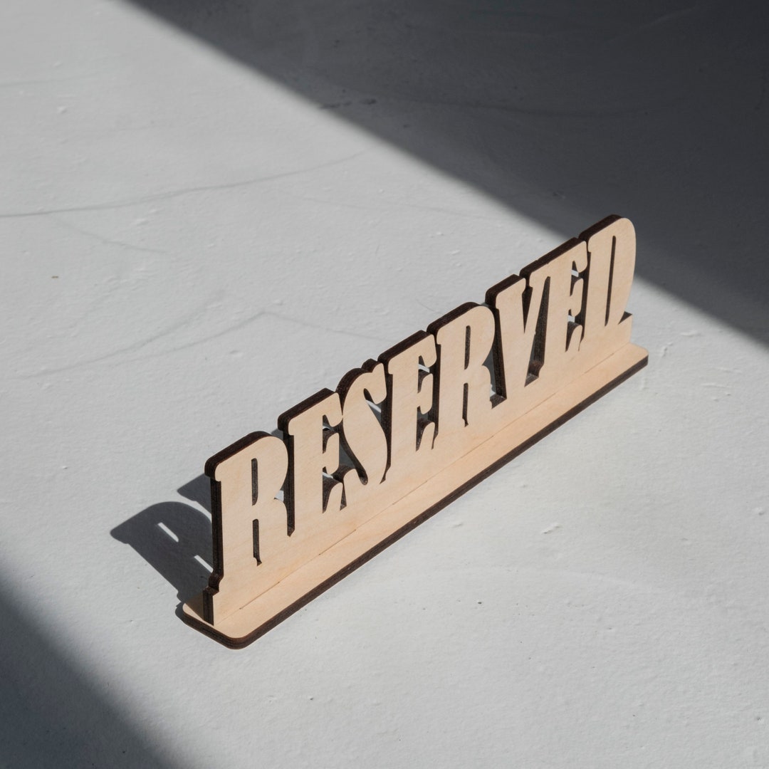 Tabletop Cafe Sign, Wooden Reserved Sign, Reserved Sign for Restaurant ...