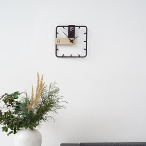 Square Wood Wall Clock, Minimalist Wall Clock, Nordic Wall Clock ...