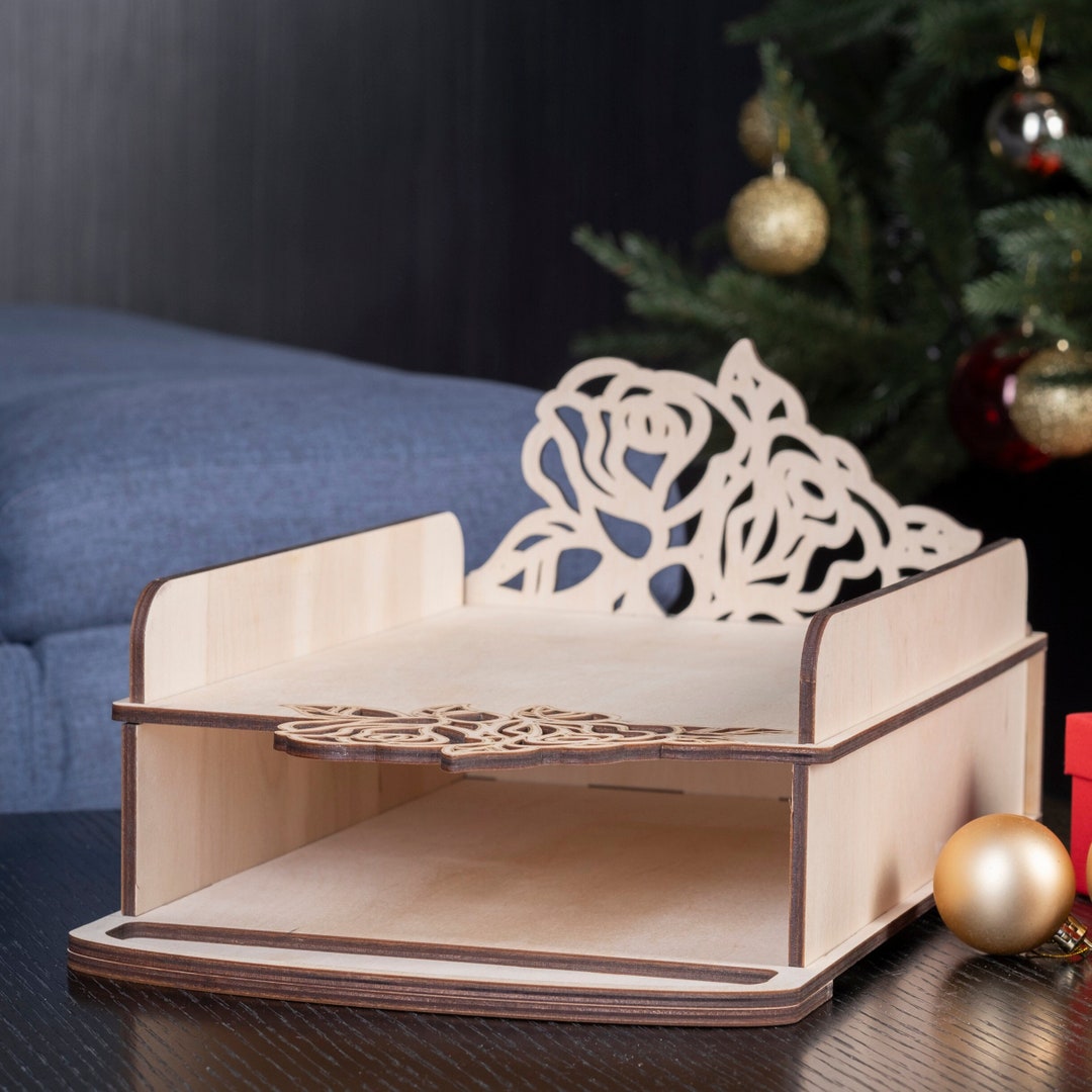 Wooden Paper Tray, Document Tray, Desktop Storage, Paper Sorter, File ...