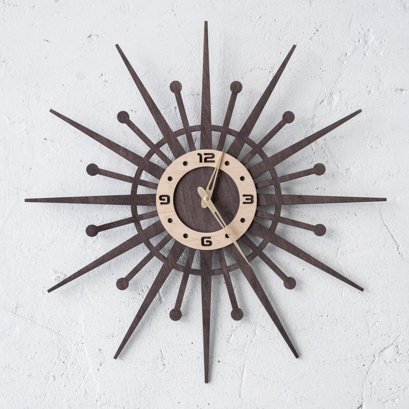 Mid Century Wall Clock - Etsy