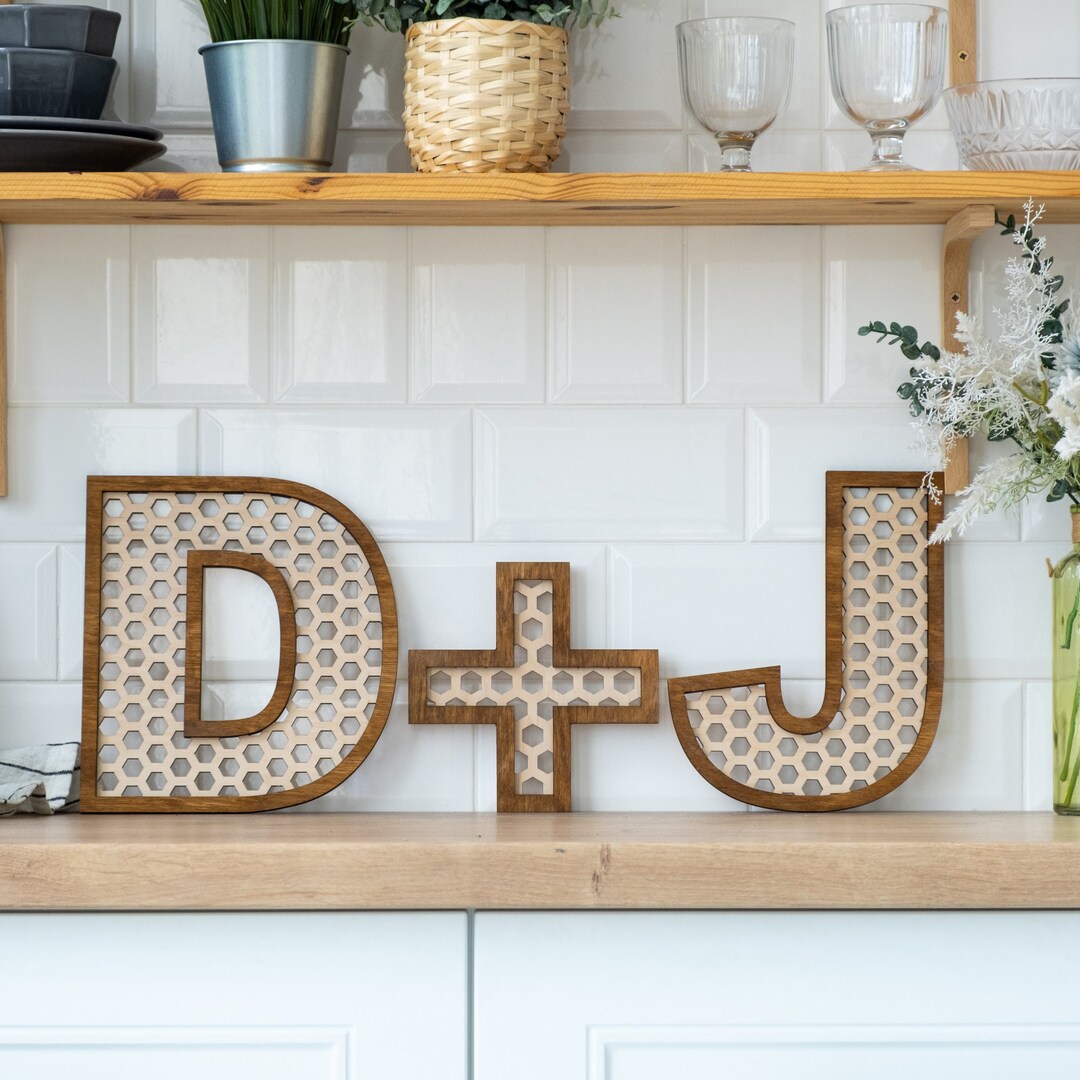 Wooden Letters for Wall, Rattan Letters, Monogram Letters for Wall ...
