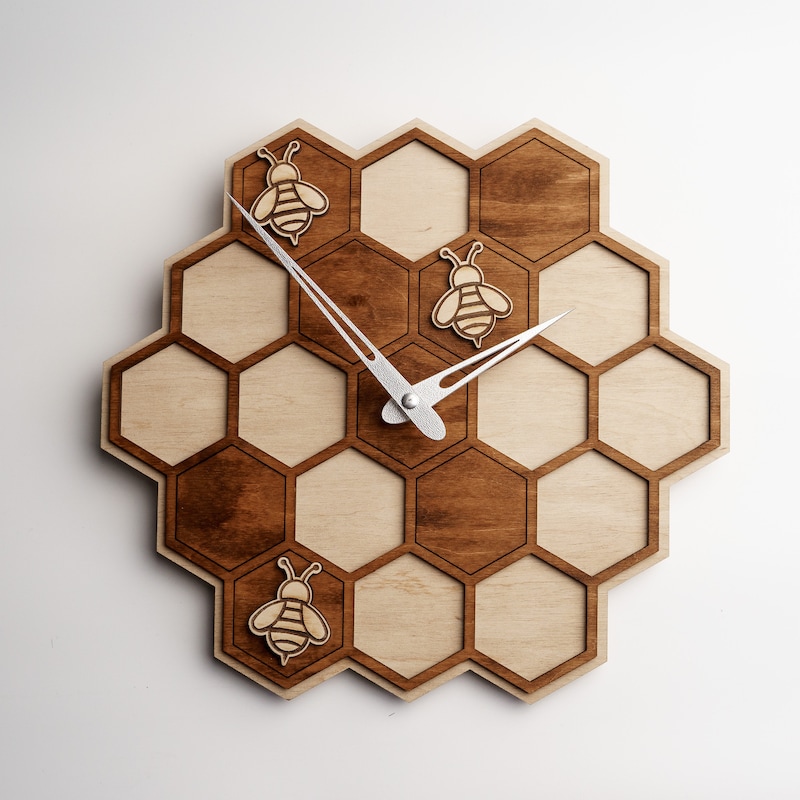Hexagon Clock - Etsy New Zealand