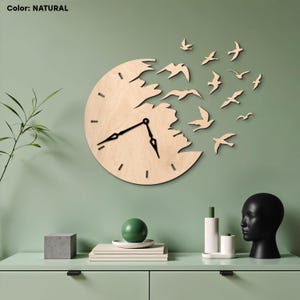 Birds Wall Clock, Bird Flying Clock, Modern Wall Clock Unique ...