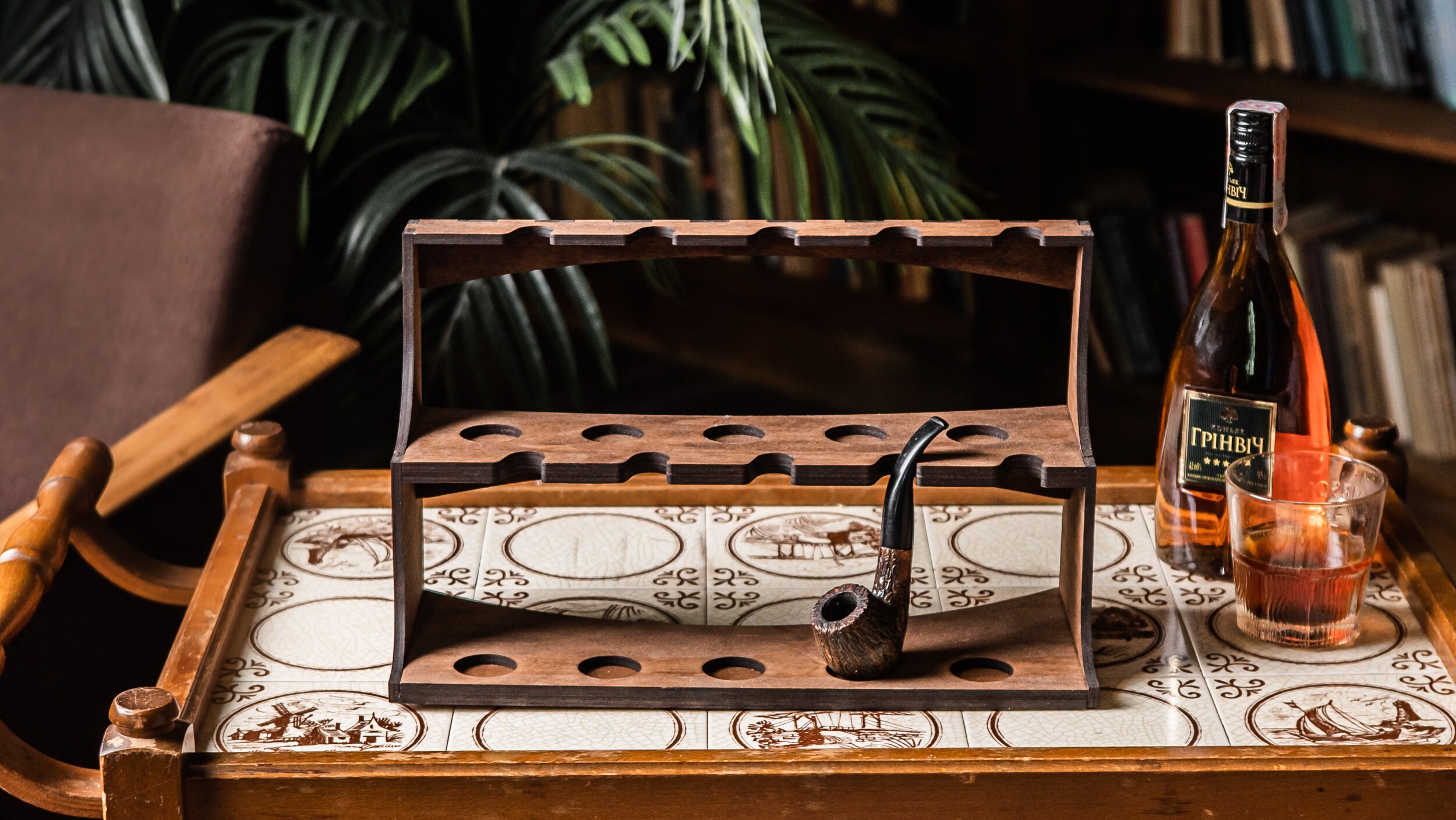 Wooden Pipe Stand, Tobacco Pipes Storage, Smoking Pipe Holder, Pipes ...