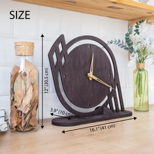 Minimalist Clock, Wood Table Clock, Unique Table Clock, Modern Table ...