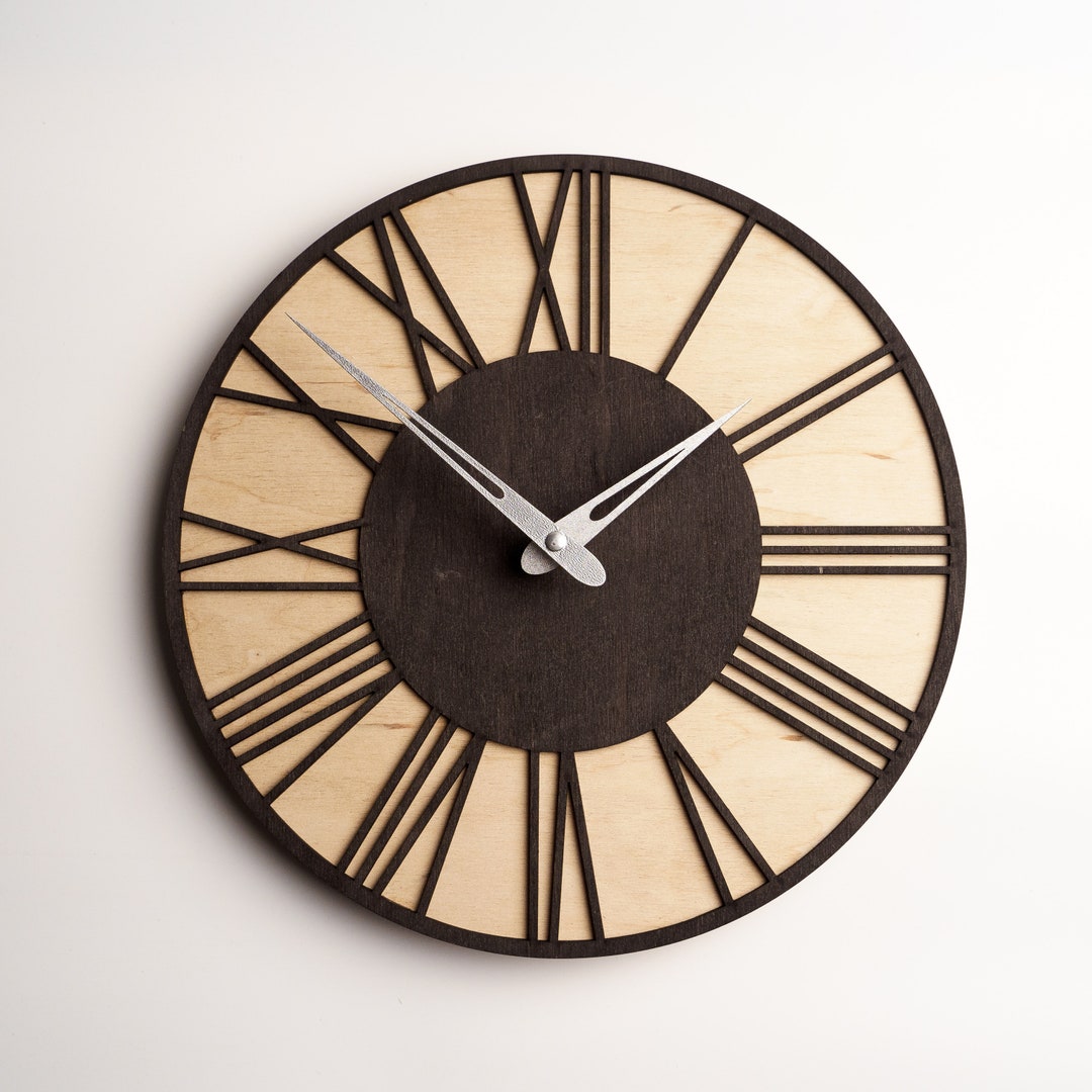 Clock With Numbers, Roman Numeral Wall Clock, Rustic Wall Clock ...