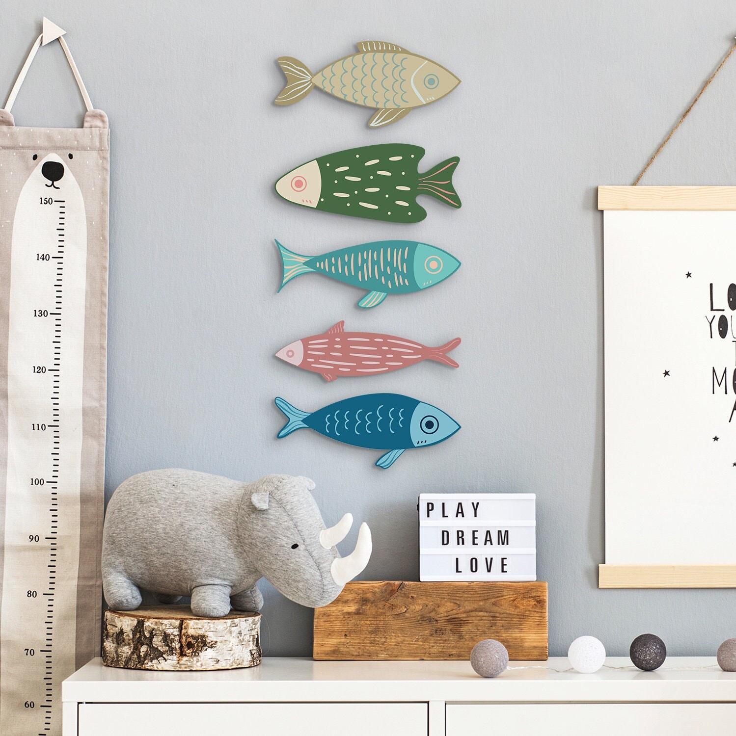 Nursery Fish Decor, Fish Wood Wall Art, Ocean Fish Art, Ocean Kids Room ...