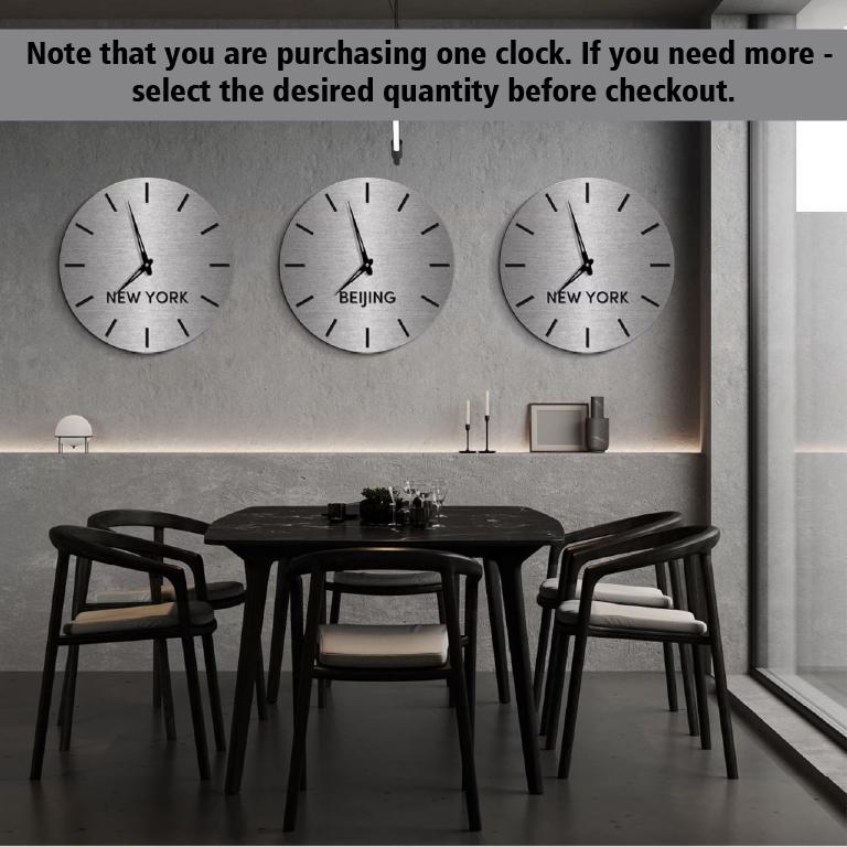 Multi Time Zone Clock, City Wall Clock Custom, World Time Zone Clock ...