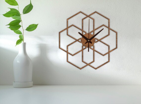 Wall Clock Geometricunique Wall Clock for Living - Etsy