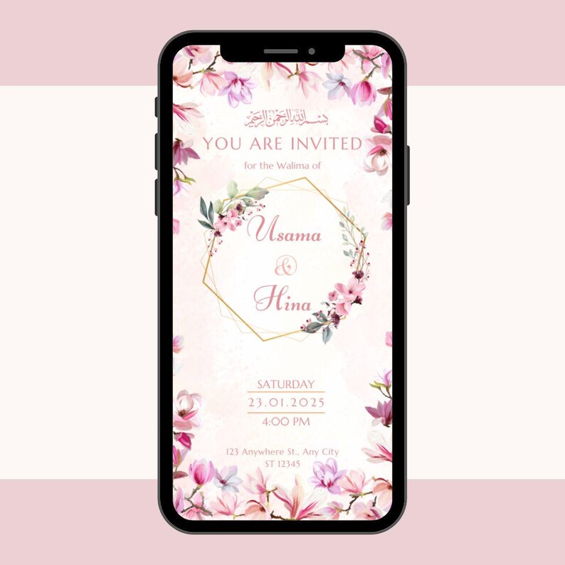 Animated Walima Invite Template Customisable Canva Design - Etsy