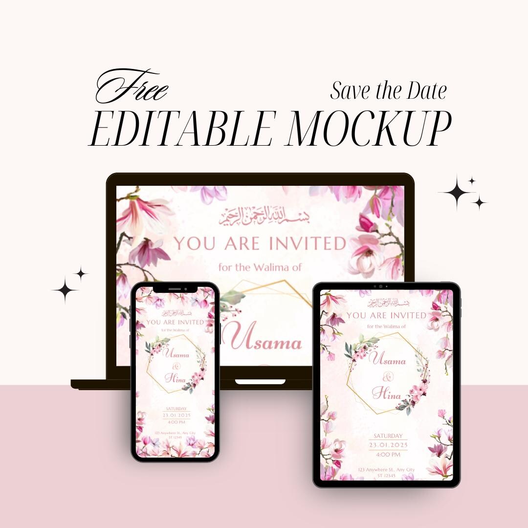 Animated Walima Invite Template Customisable Canva Design - Etsy