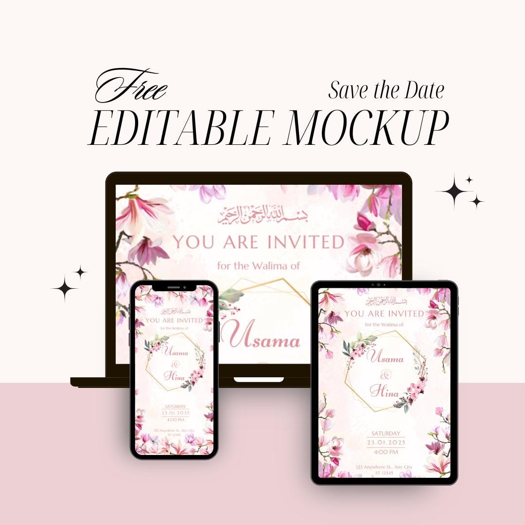 Animated Walima Invite Template Customisable Canva Design - Etsy