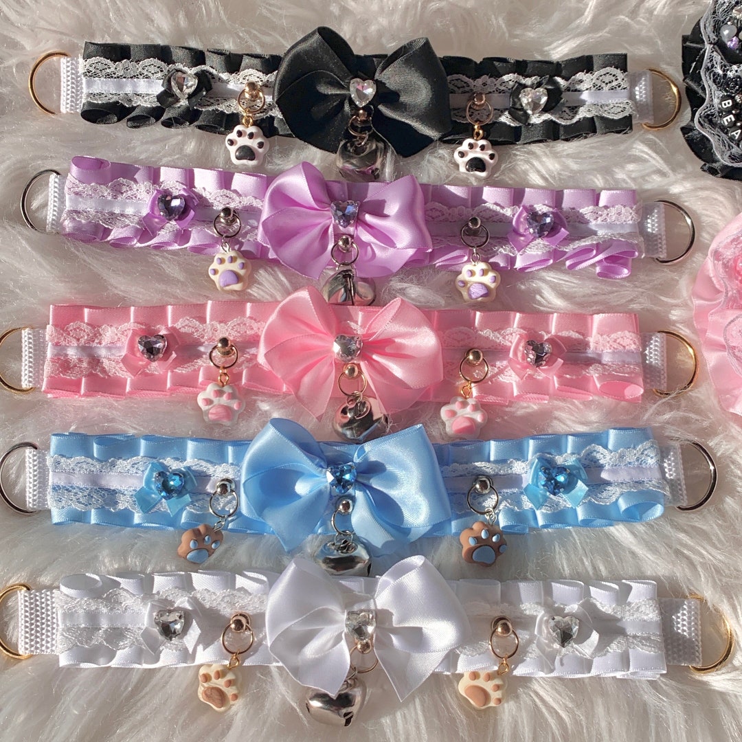 Pet Play Pleated Paw Collar Pet Play Cosplay Gear Adult Ruffles Lace ...
