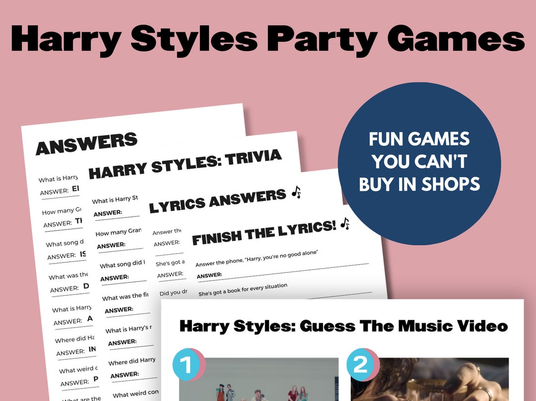 Harry Styles Party Games Trivia, Finish the Lyric and Music Video Quiz ...