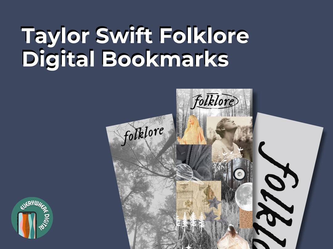 Taylor Swift Folklore Album Printable Bookmarks Digital Download & Easy ...