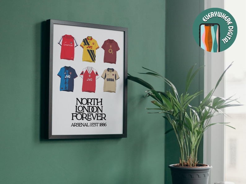 Arsenal FC Retro Kit Poster: North London Gunners Art (digital Print ...