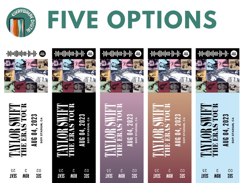 Taylor Swift the Eras Tour Tickets Personalised Digital - Etsy