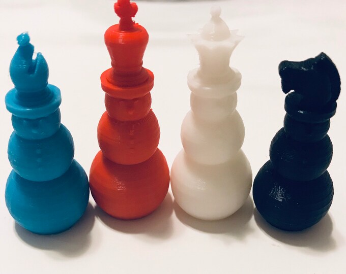 Snowman Chess Pieces 3D Printed - Etsy