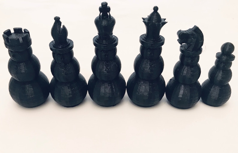 Snowman Chess Pieces 3D Printed - Etsy