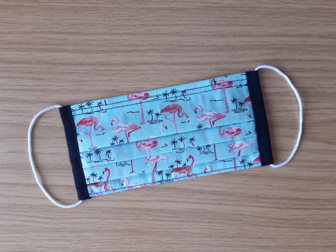 Flamingo Face Mask 100% Cotton With Filter Pocket Reusable - Etsy