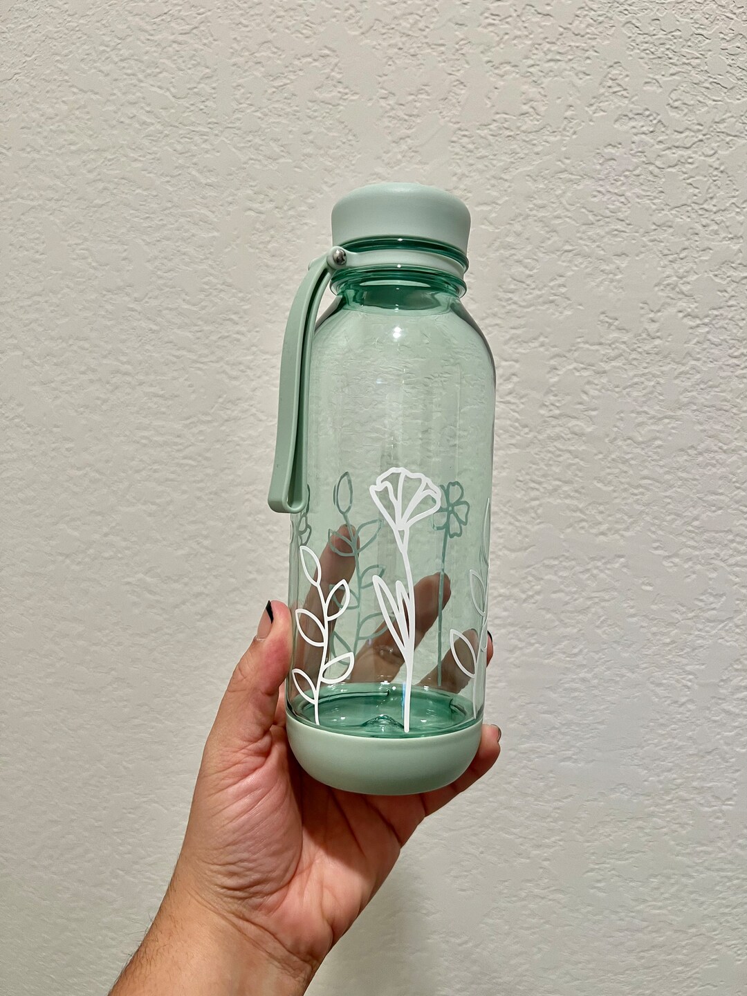 Wildflowers Mint Water Bottle, Custom Bottle, Flowers, Floral, Custom ...