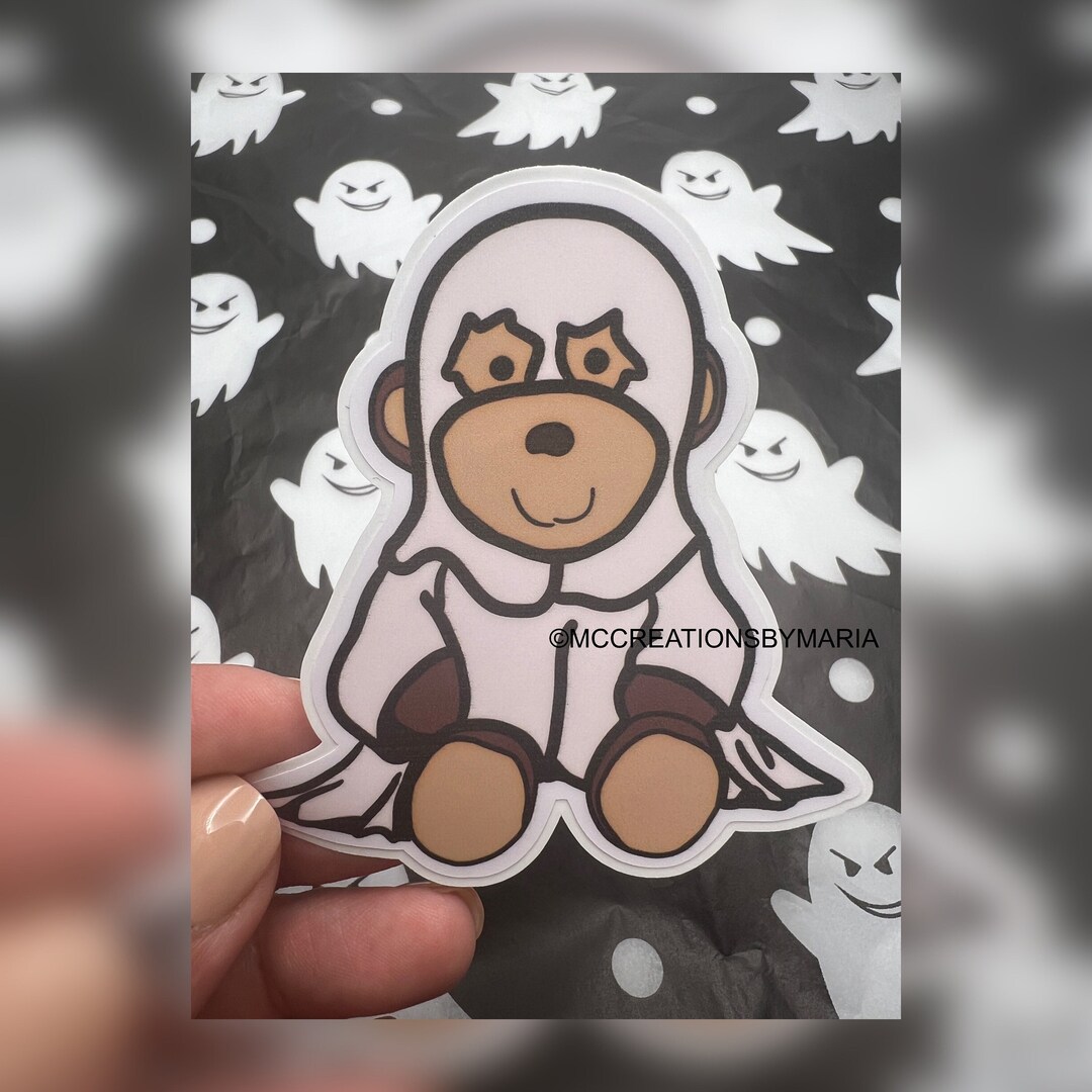 Cute Ghost Monkey Stuffed Animal Vinyl Sticker Cute Sheet - Etsy