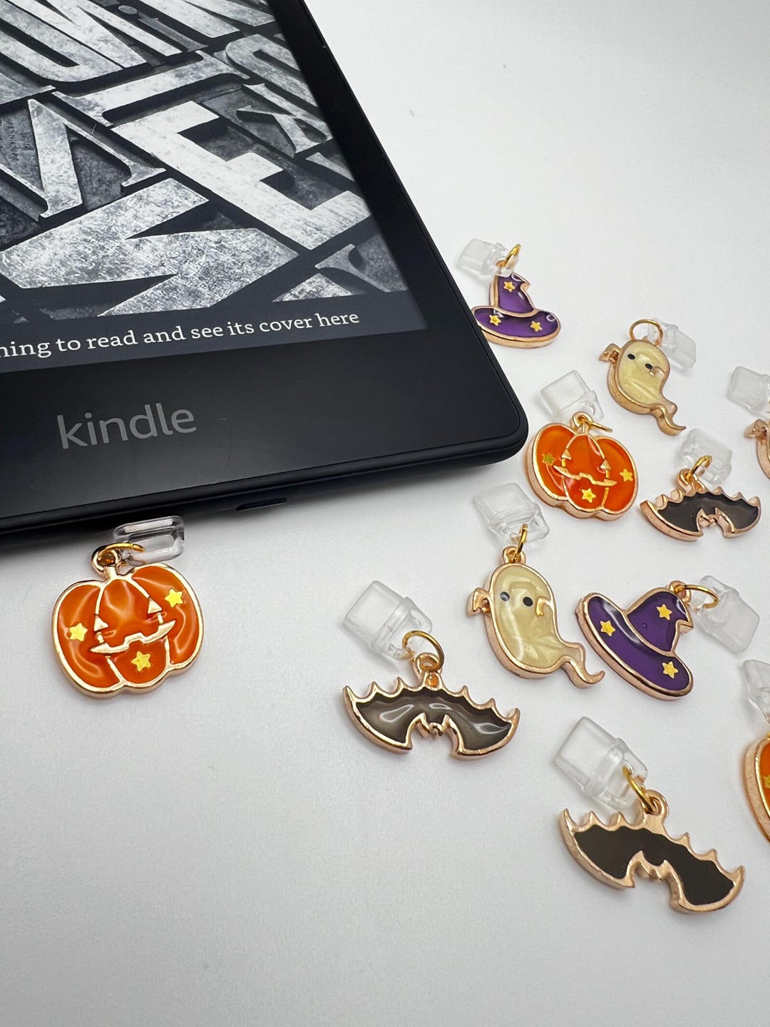 Halloween Kindle Charm, Cute Spooky Dust Plug, Pumpkin, Witch Hat, Bat ...