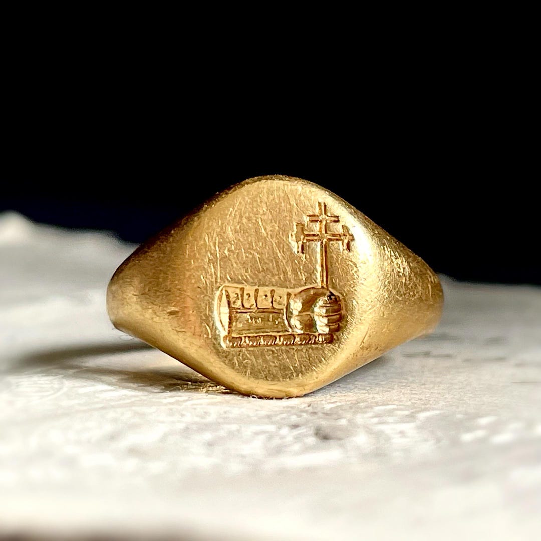 Antique Intaglio Signet Ring in 18 Carat Gold Circa 1880 - Etsy