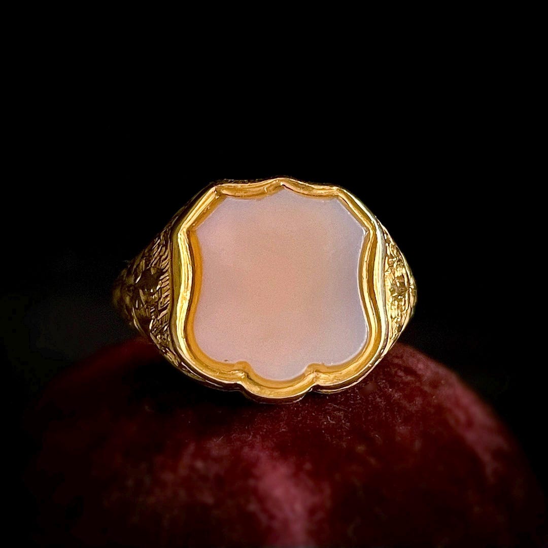Antique Agate Signet Ring in 15 Carat Gold, Circa 1890 - Etsy