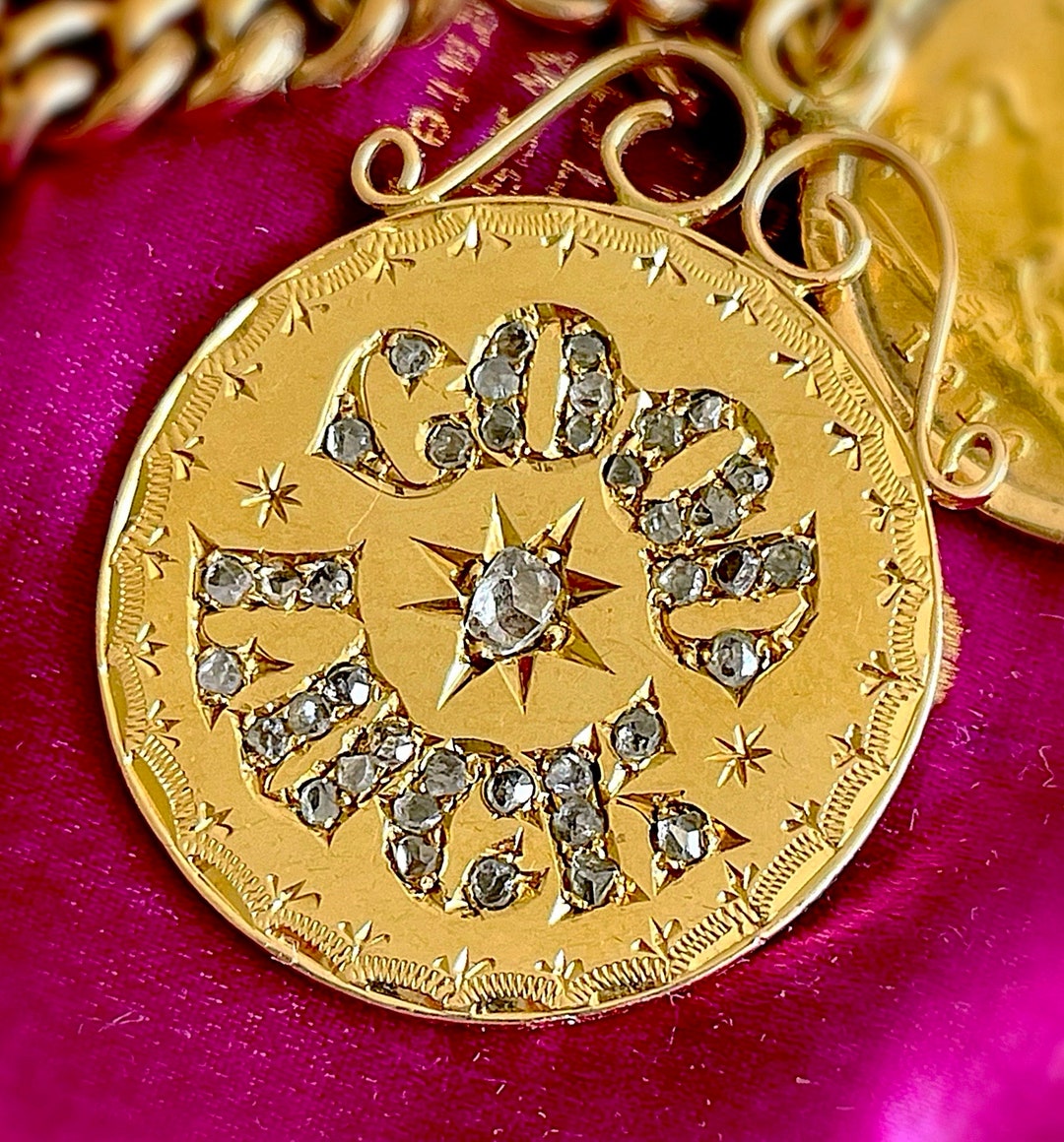 RARE Antique Good Luck Old Cut Diamond Pendant Circa 1890 - Etsy