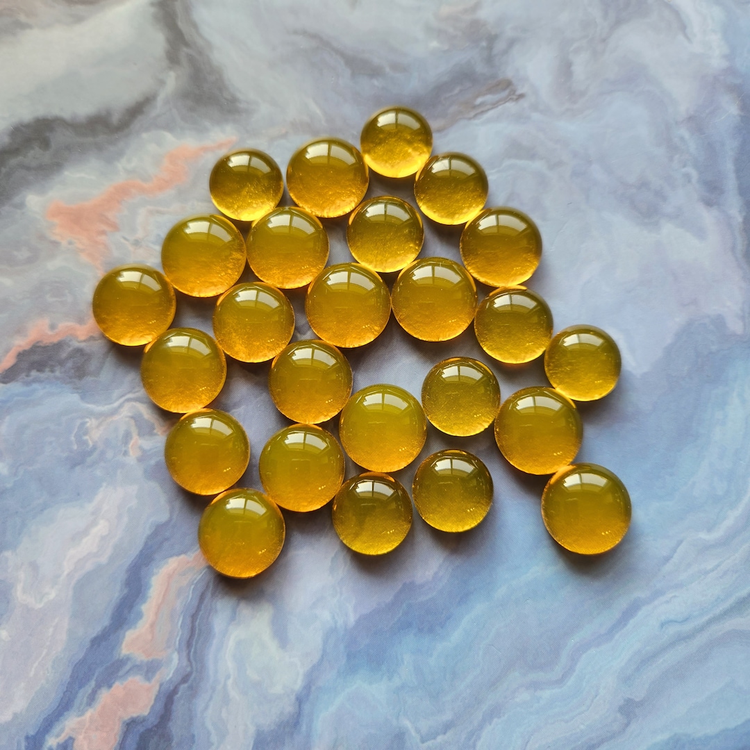 Pebbles / Nuggets Transparent Yellow Glass 1/2 Inch (13mm) 25 per ...