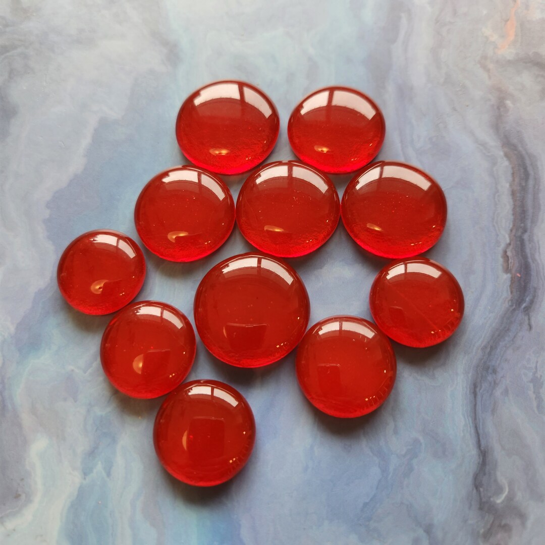 Pebbles / Nuggets Transparent Orange Glass Assorted Sizes 13/16 21mm to ...