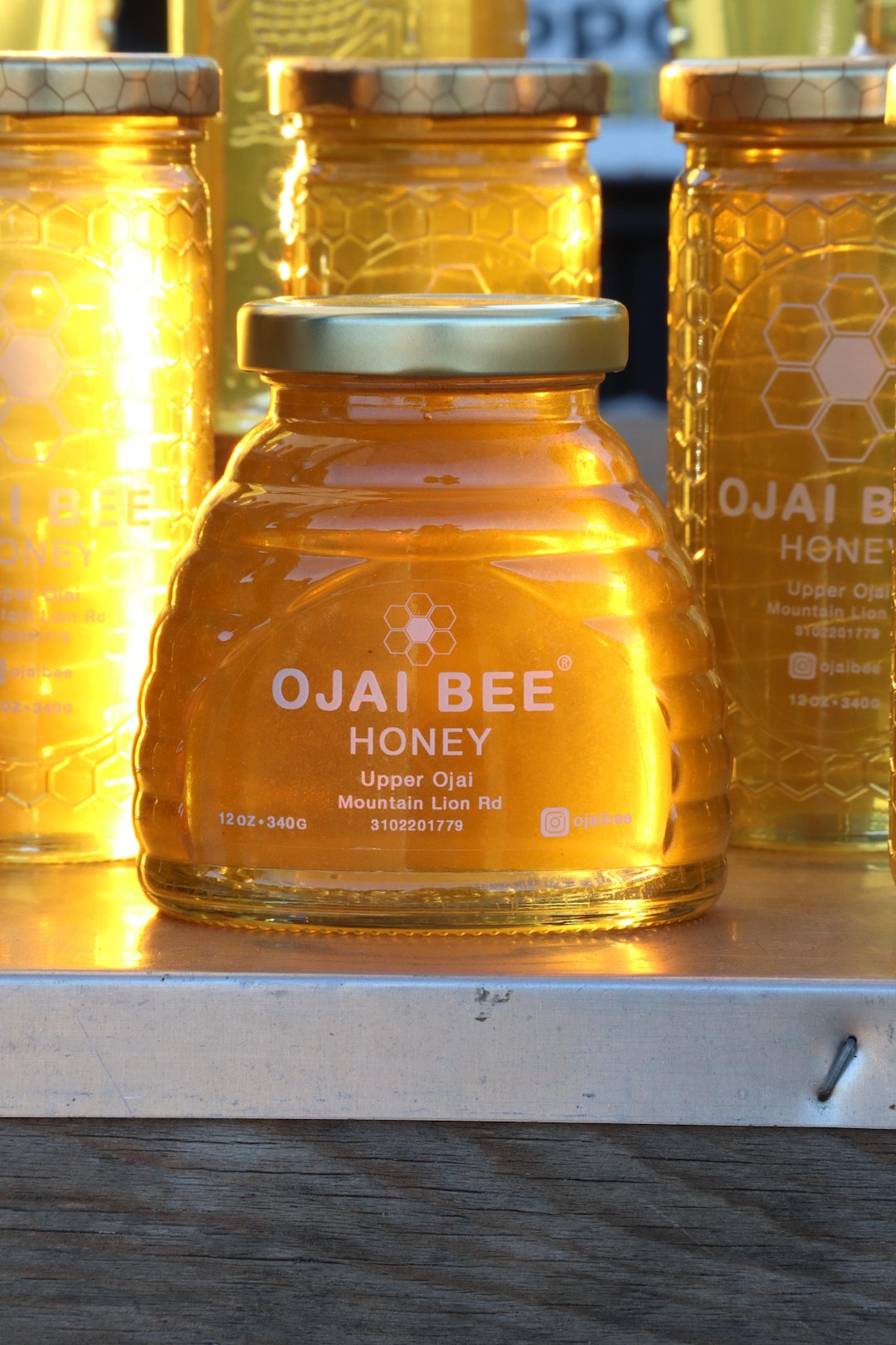 Ojai Bee Honey, 13oz Glass Hive Jar of Organic, Pure, Raw, Unfiltered, Virgin Honey From the ...