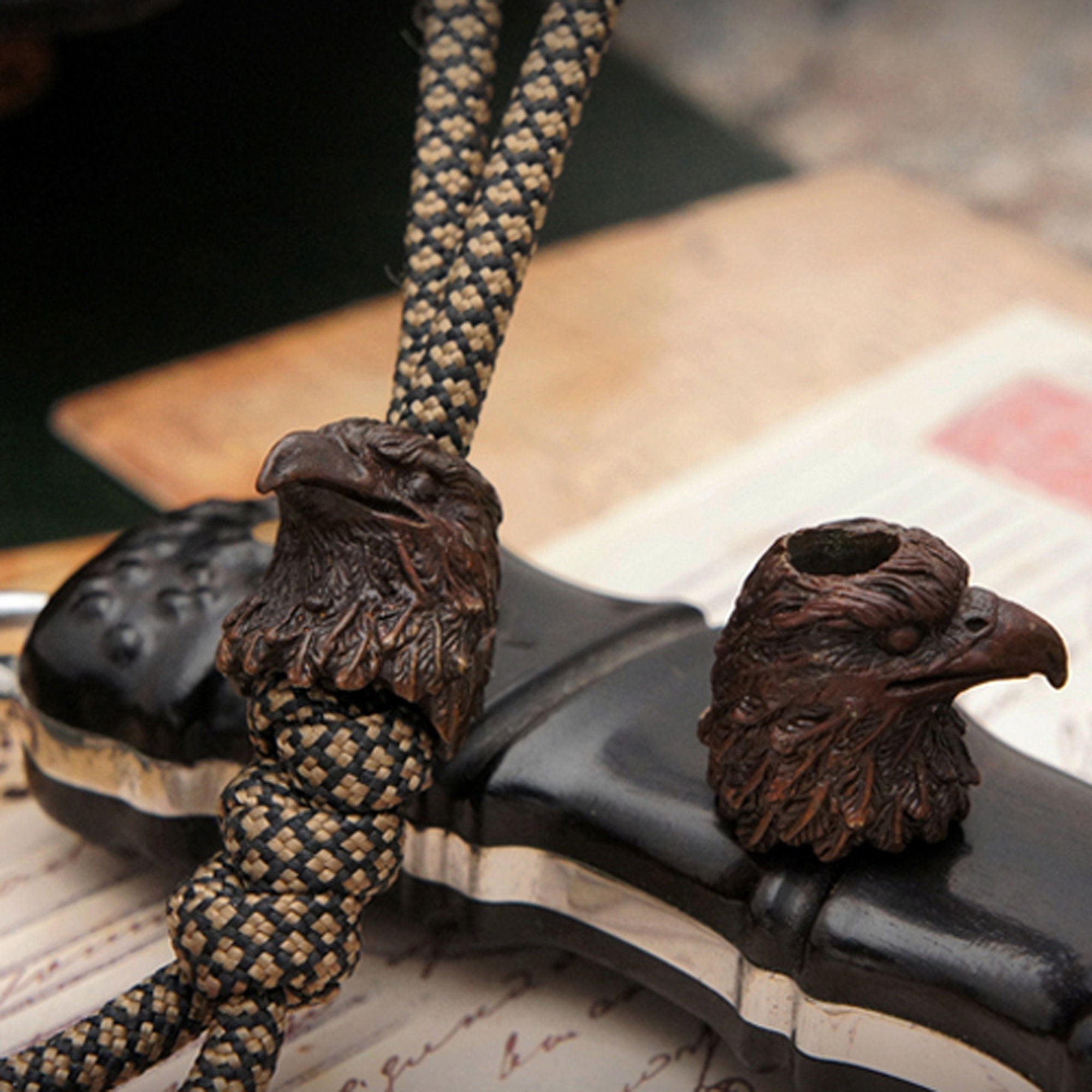 Paracord Bead eagle hawk Knife | Etsy