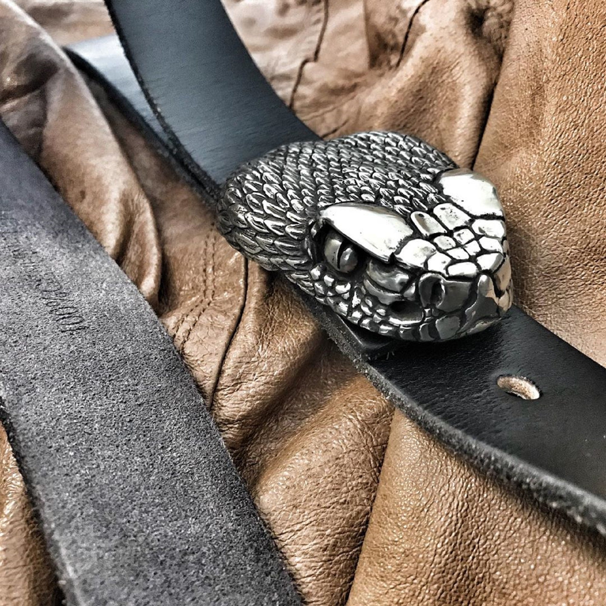 Silver Buckle rattlesnake Buckle S950 Sterling | Etsy