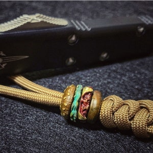 Paracord Bead "cheeseburger Hamburger" Knife Bead-lanyard Bead-edc Bead ...