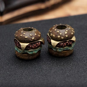 Paracord Bead "cheeseburger Hamburger" Knife Bead-lanyard Bead-edc Bead ...