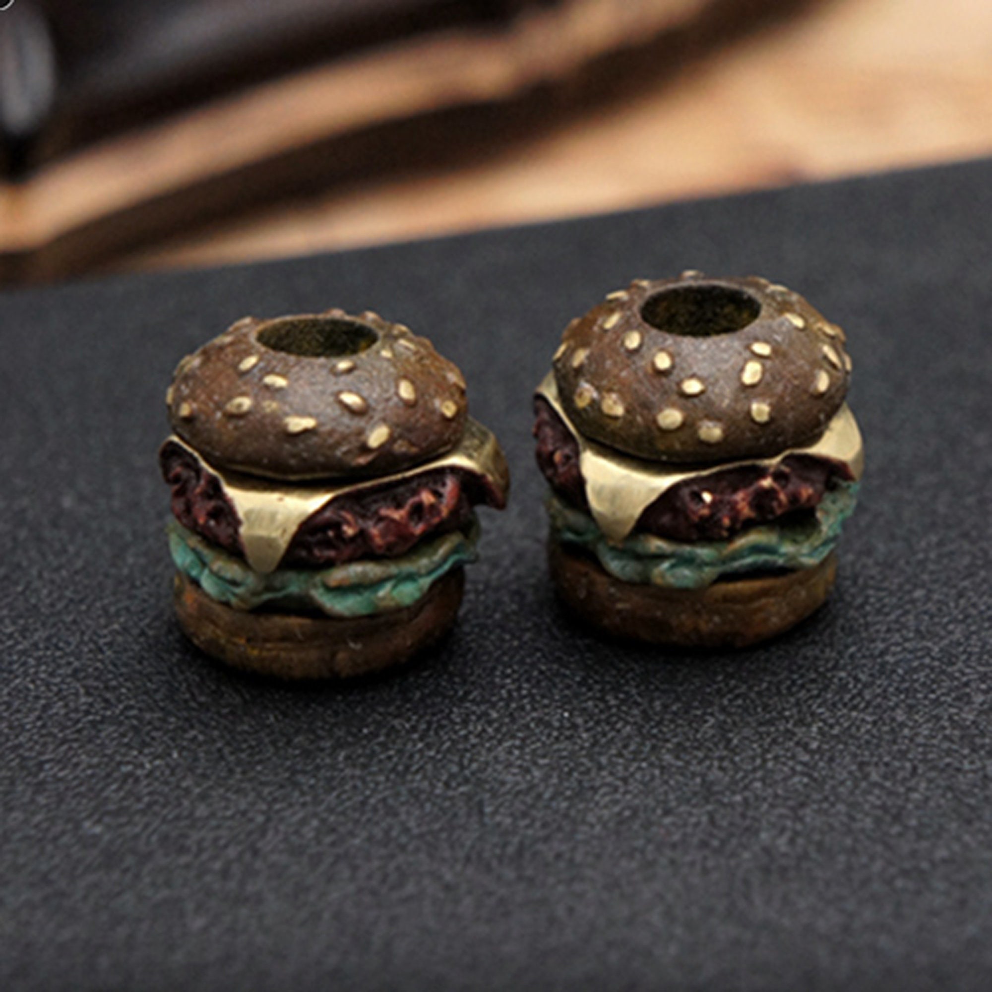 Paracord Bead "cheeseburger Hamburger" Knife Bead-lanyard Bead-edc Bead ...