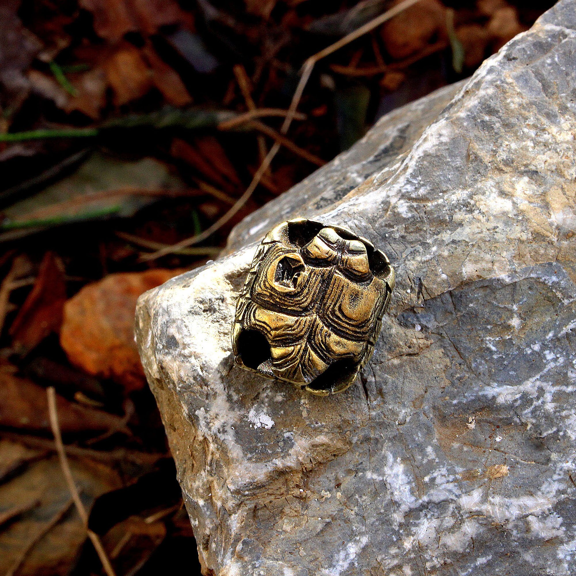 Bronze Turtle Shell Paracord Bead, Handmade Knife Lanyard - Etsy