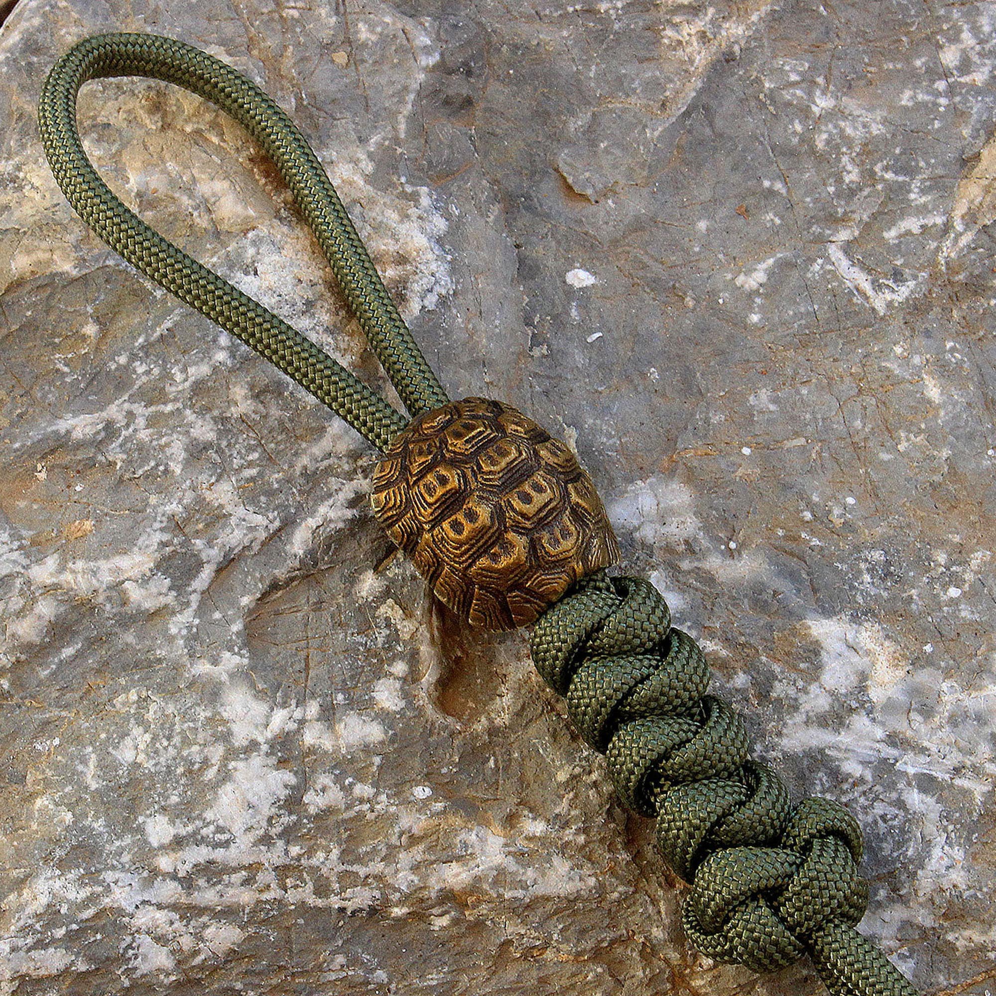 Bronze Turtle Shell Paracord Bead, Handmade Knife Lanyard - Etsy